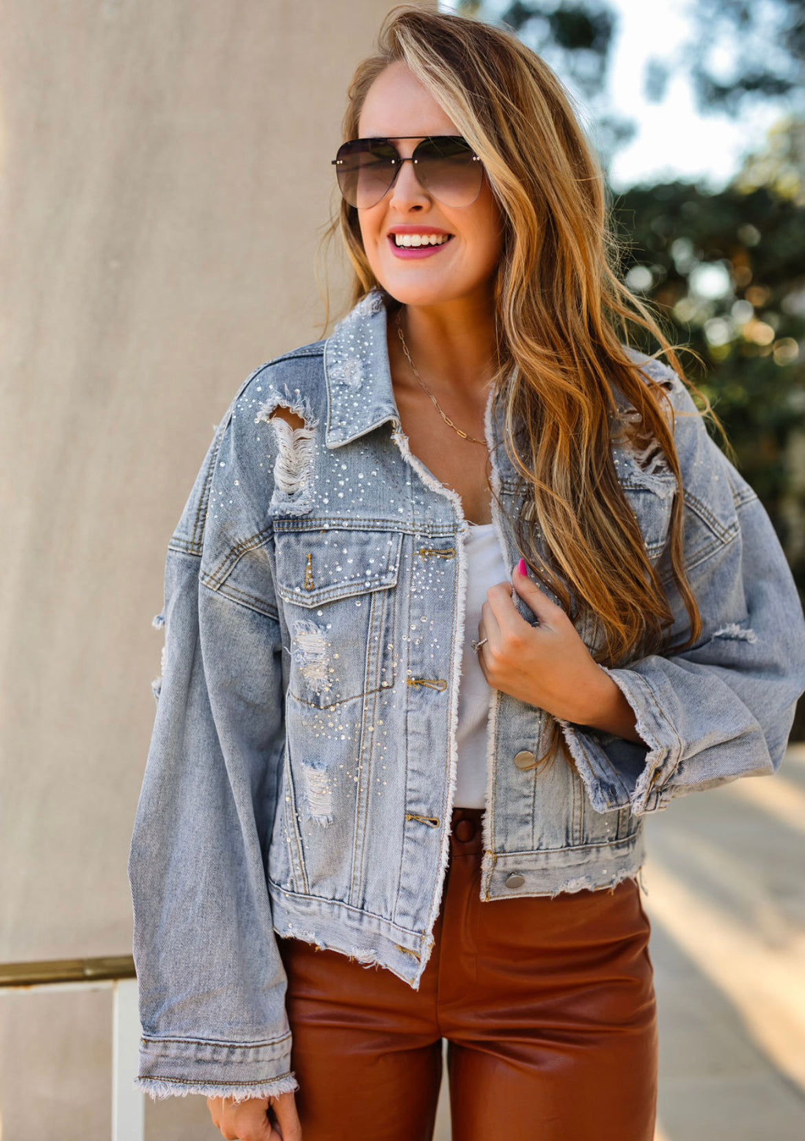 Gabbi Rhinestone Denim Jacket – Fidèle by K Hill